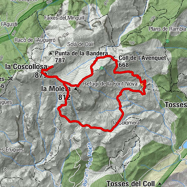Refugi de la Font Nova - Coll de la Moleta - la Coscollosa - la Moleta - BERGFEX - Wanderung ...