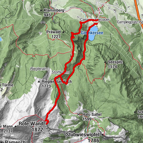 Gleinkersee - Dümlerhütte - Rote Wand - Gleinkersee - BERGFEX ...
