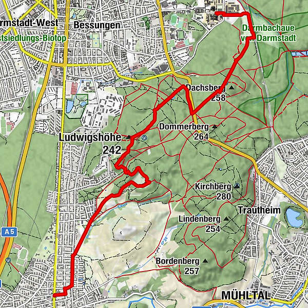Eberstadt - Prinzenberg - Ludwigshöhe - Darmstadt - BERGFEX - Wanderung ...