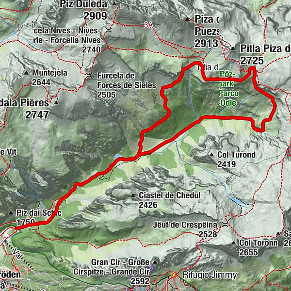 Dlieja de Val - Sylvesterkapelle - Val - Langental - Vallunga - Col de ...