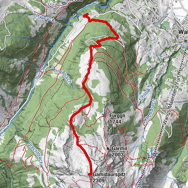 Abfahrt über die Nordflanke - BERGFEX - Skitour - Tour Ostschweiz