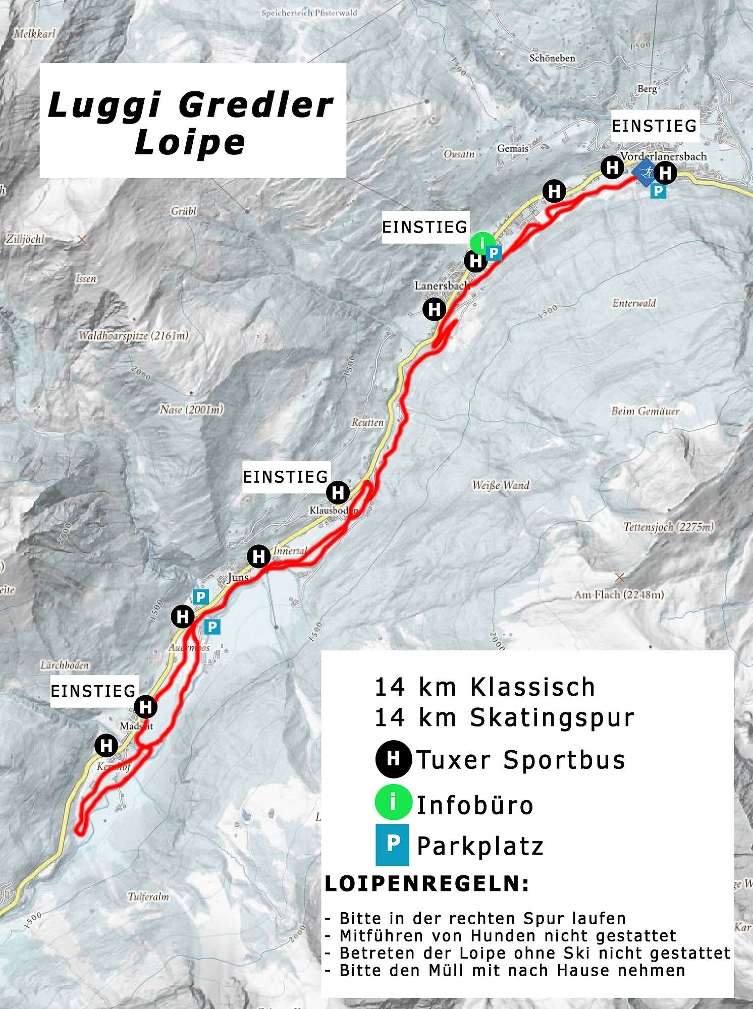 BERGFEX: Loipenplan Tux - Finkenberg / Zillertal: Langlaufen Tux ...