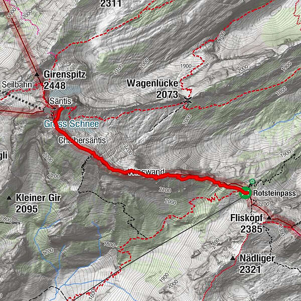 HHT13 Segment JKL alt. - Säntis Gipfel to Berggasthaus Rotsteinpass ...