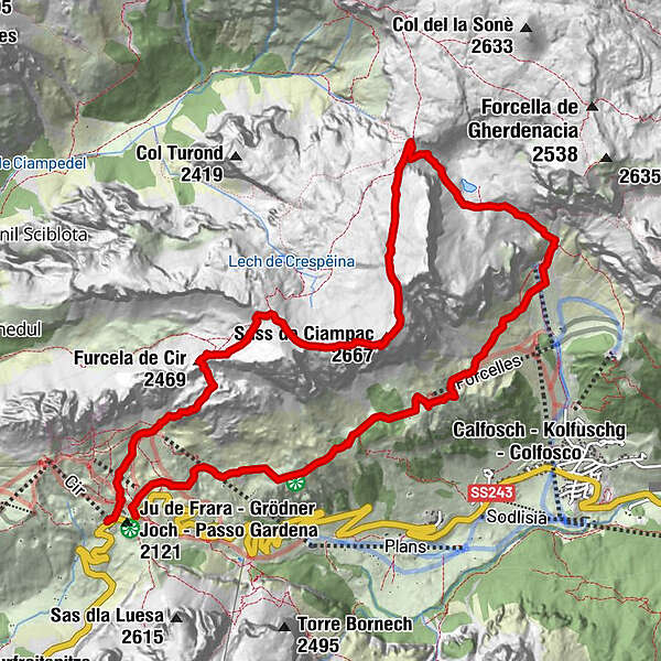Grödner Joch - Pass Cir - Sass da Ciampac - Edelweißtal Selva di Val ...
