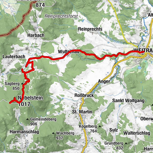 Nebelsteinhütte - Nebelstein - Sagberg - Weitra - BERGFEX - Wanderung ...