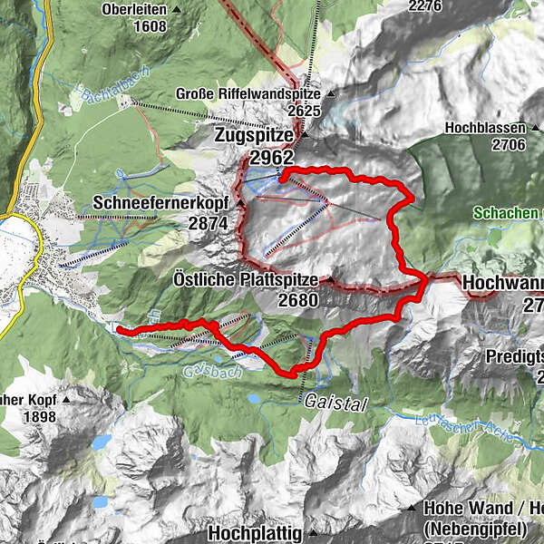 Zugspitze von Ehrwald übers Gatterl (bis zur Gletscherbahn) - BERGFEX ...