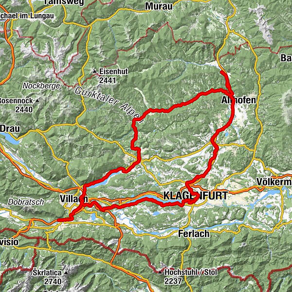 Villach nach Friesach über das Gurktal - BERGFEX - Radfahren - Tour Kärnten
