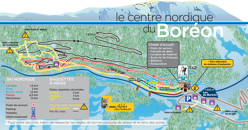BERGFEX: Plan des pistes Boréon: Ski de fond Boréon