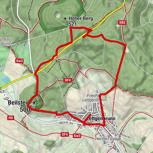 Lettgenbrunn - Beilstein - Znaimer Hof - BERGFEX - Wanderung - Tour Hessen