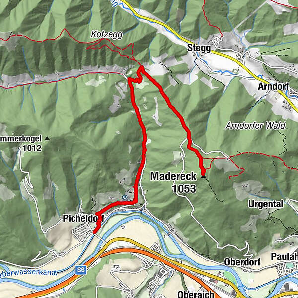 Picheldorf - Sankt Dionysen - Madereck - BERGFEX - Wanderung - Tour Steiermark