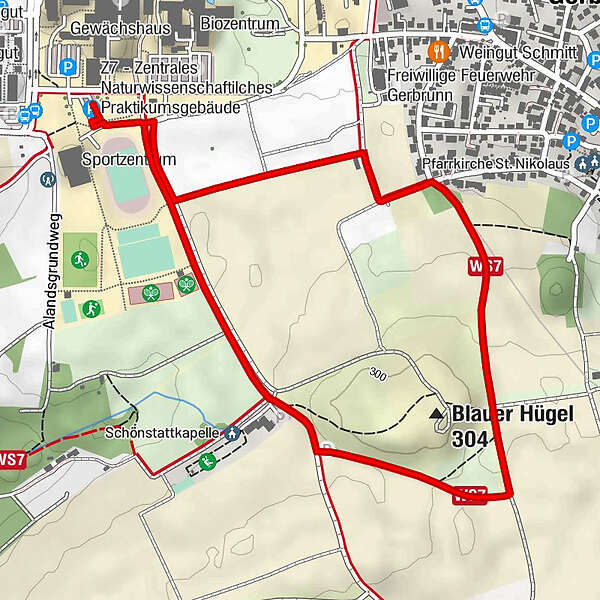 Würzburg - Gerbrunn - Blauer Hügel - Frauenland - BERGFEX - Wanderung ...