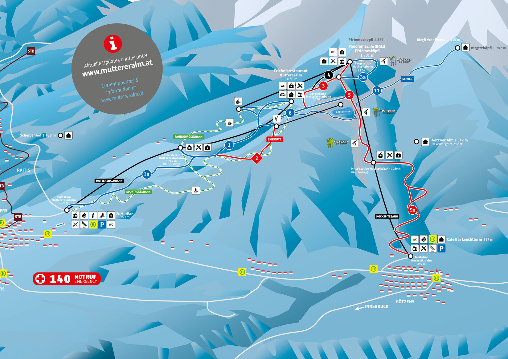 BERGFEX: Skigebiet Muttereralm - Skiurlaub Muttereralm