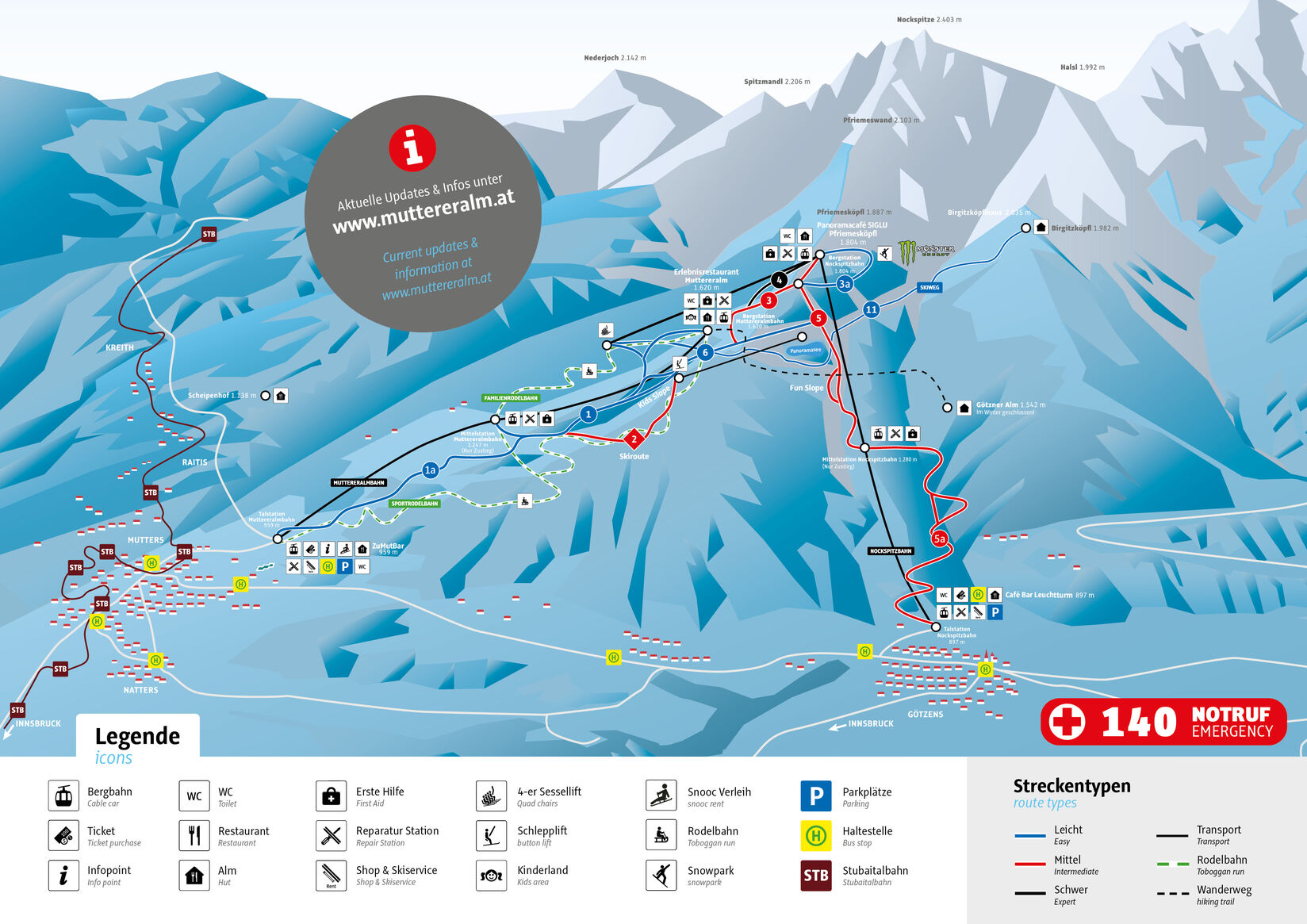 BERGFEX: Skigebiet Muttereralm - Skiurlaub Muttereralm