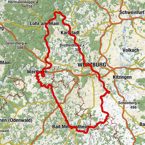 Main-Tauber-Fränkischer Rad-Achter: Ostring - BERGFEX - Radfahren ...