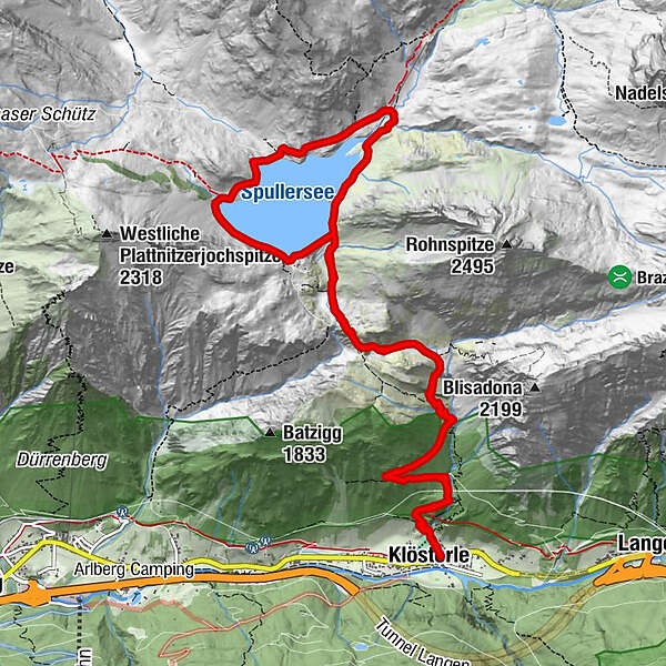 Klösterle - Spullersee | Klösterle am Arlberg - BERGFEX - Wanderung ...
