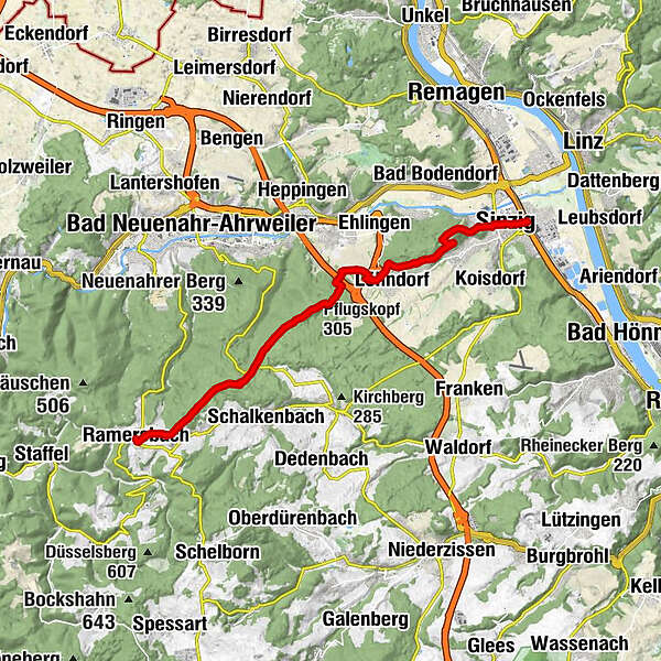 Sinzig (Rhein) - Hellenberg - Pflugskopf - Sankt Barbara - BERGFEX ...