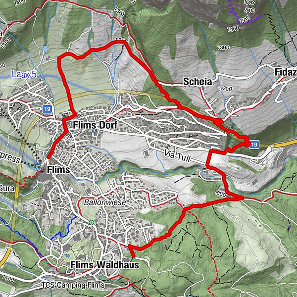 Flims Waldhaus - Scheia - St. Martin - Flims - BERGFEX - Wanderung ...