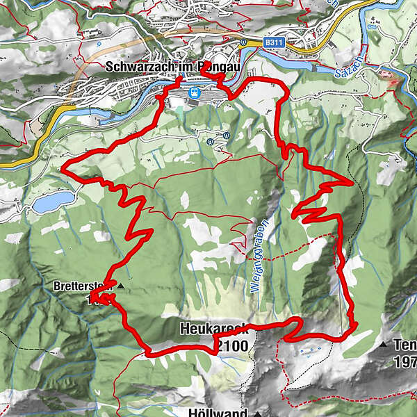 Schwarzach im Pongau - Tennköpfl - Heukareck - Bräustüberl Schwarzach ...
