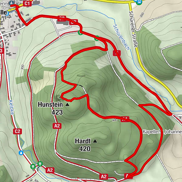 Calle - Hunstein - Aussichtspunkt Hunstein - Meschede - BERGFEX ...