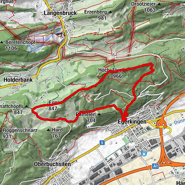 Egerkingen - Egerkinger Wasserfall - Egg - Höchi Flue - BERGFEX - Wanderung - Tour Jura & Drei ...