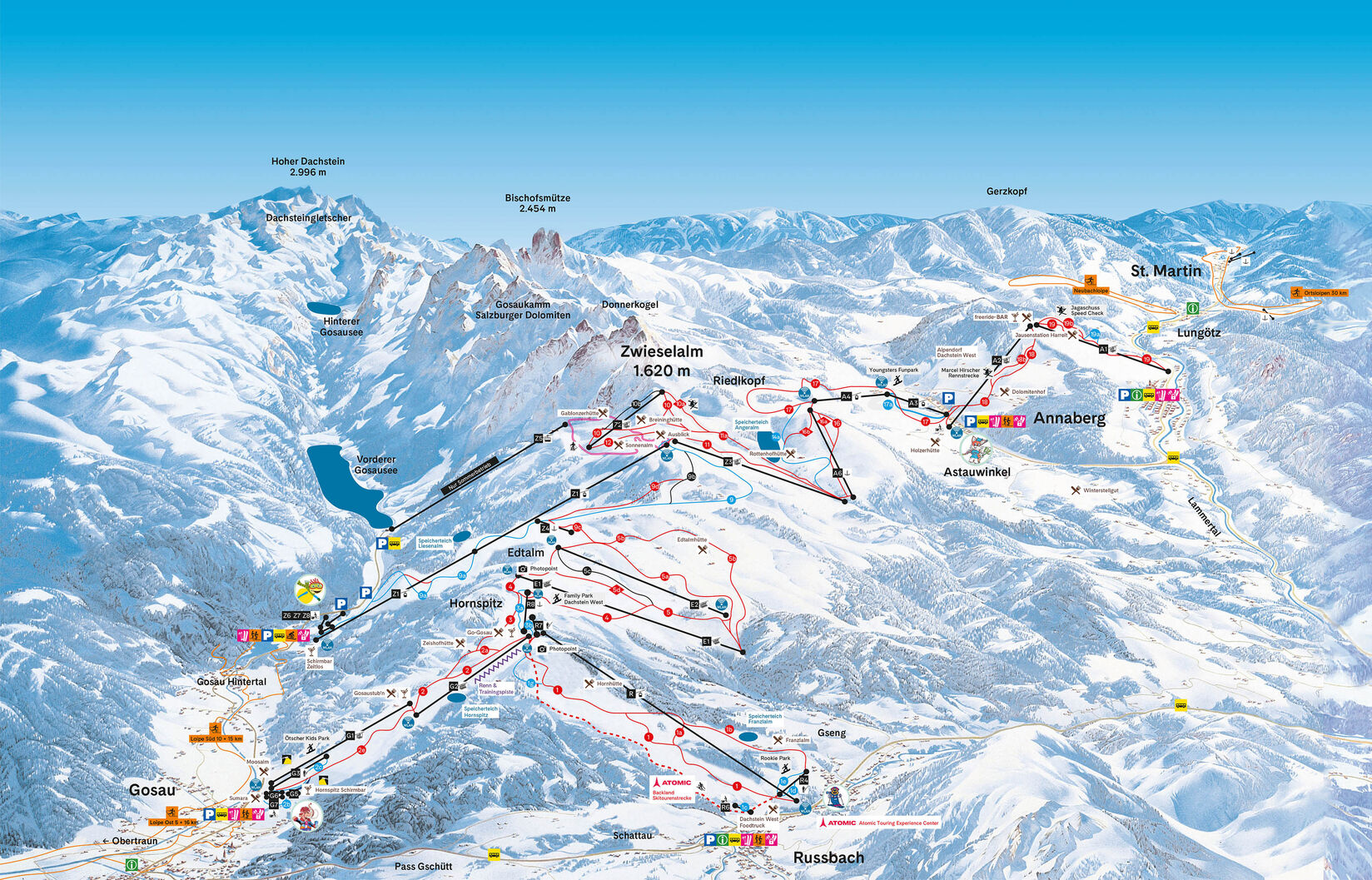 BERGFEX: Ski resort Gosau / Dachstein West - Skiing holiday Gosau ...