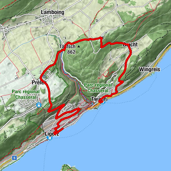 Ligerz - Glas-Atelier - Täätsch - Twann - BERGFEX - Wanderung - Tour ...
