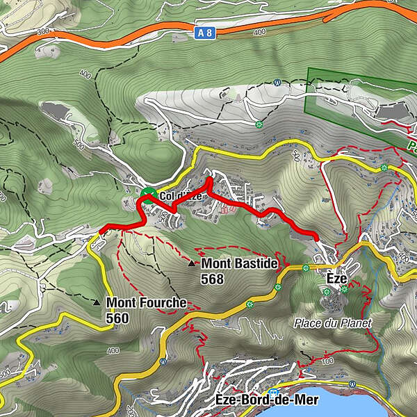 Ascension du col d'Eze (versant Eze Village) - BERGFEX - Rennrad - Tour ...