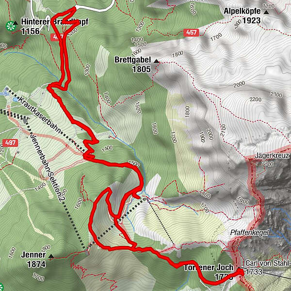 Jägersteig Jenner Mittelstation - BERGFEX - Wanderung - Tour Bayern