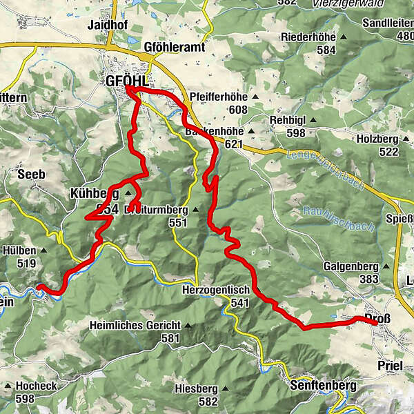 Droß - Herzogentisch - Gföhl - Ober-Meisling - BERGFEX - Wanderung ...