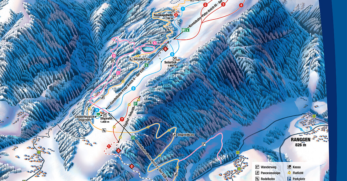 BERGFEX: Plan tras biegowych Rangger Köpfl / Oberperfuss: Narciarstwo ...