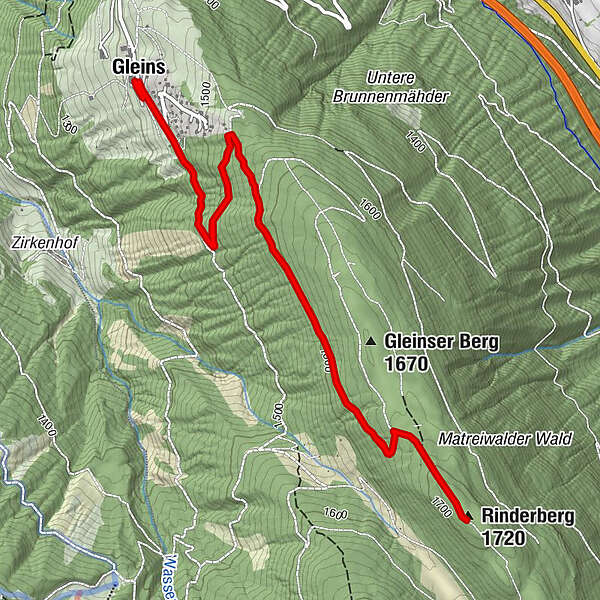 Gleins - Eulenwiesen - Rinderberg - Gleinser Hof - BERGFEX - Wanderung ...