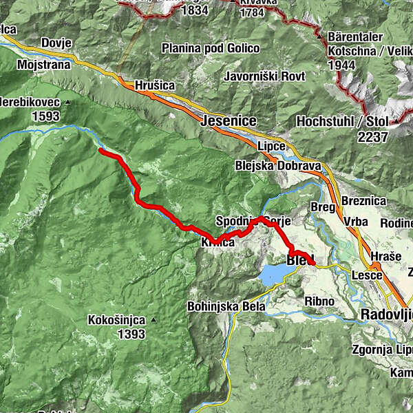 Bled E2: Bled - Juliana Trail Radovna - BERGFEX - Radfahren - Tour ...