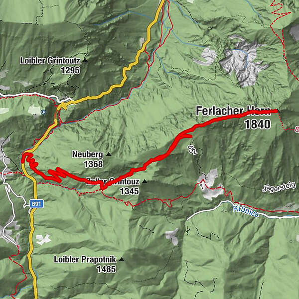 Ferlach - Ferlacher Horn - BERGFEX - Wanderung - Tour Kärnten