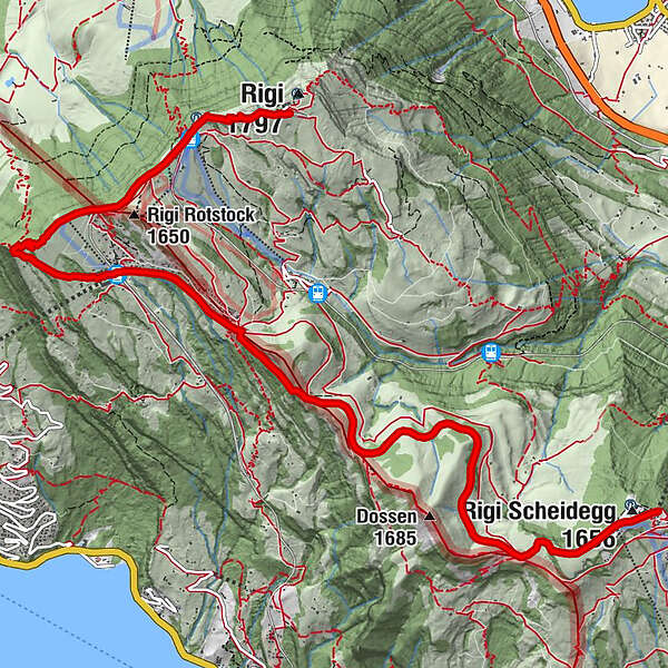 Rigi Kulm über Rigi Kaltbad nach Rigi Scheidegg - BERGFEX - Wędrówka ... Rigi Kulm über Rigi Kaltbad nach Rigi Scheidegg - BERGFEX - Wędrówka ...