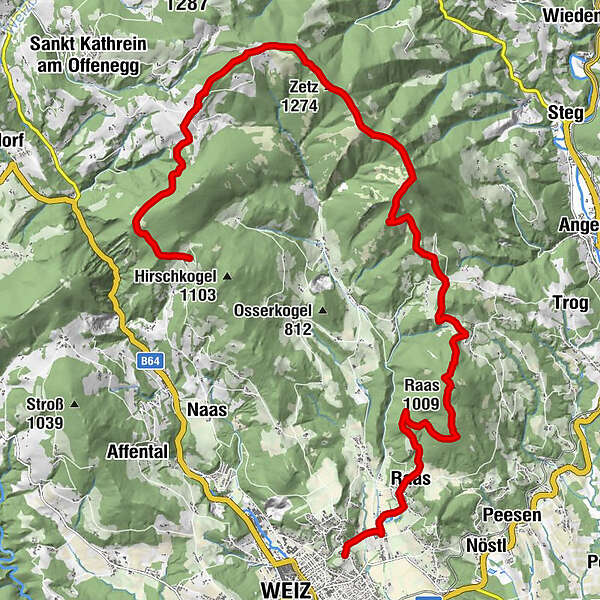 Weiz - Hoher Zetz - Zetz - St. Kathrein am Offenegg - BERGFEX ...