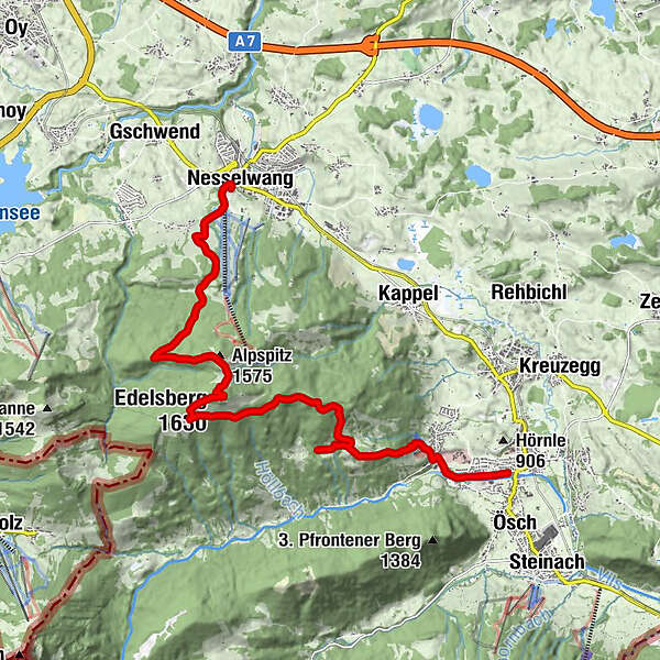 Pfronten - Edelsberg - Alpspitz - Nesselwang - BERGFEX - Wanderung ...