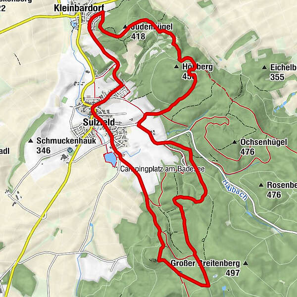 Erlebnistour - über den Hügeln von Sulzfeld - BERGFEX - Wanderung ...