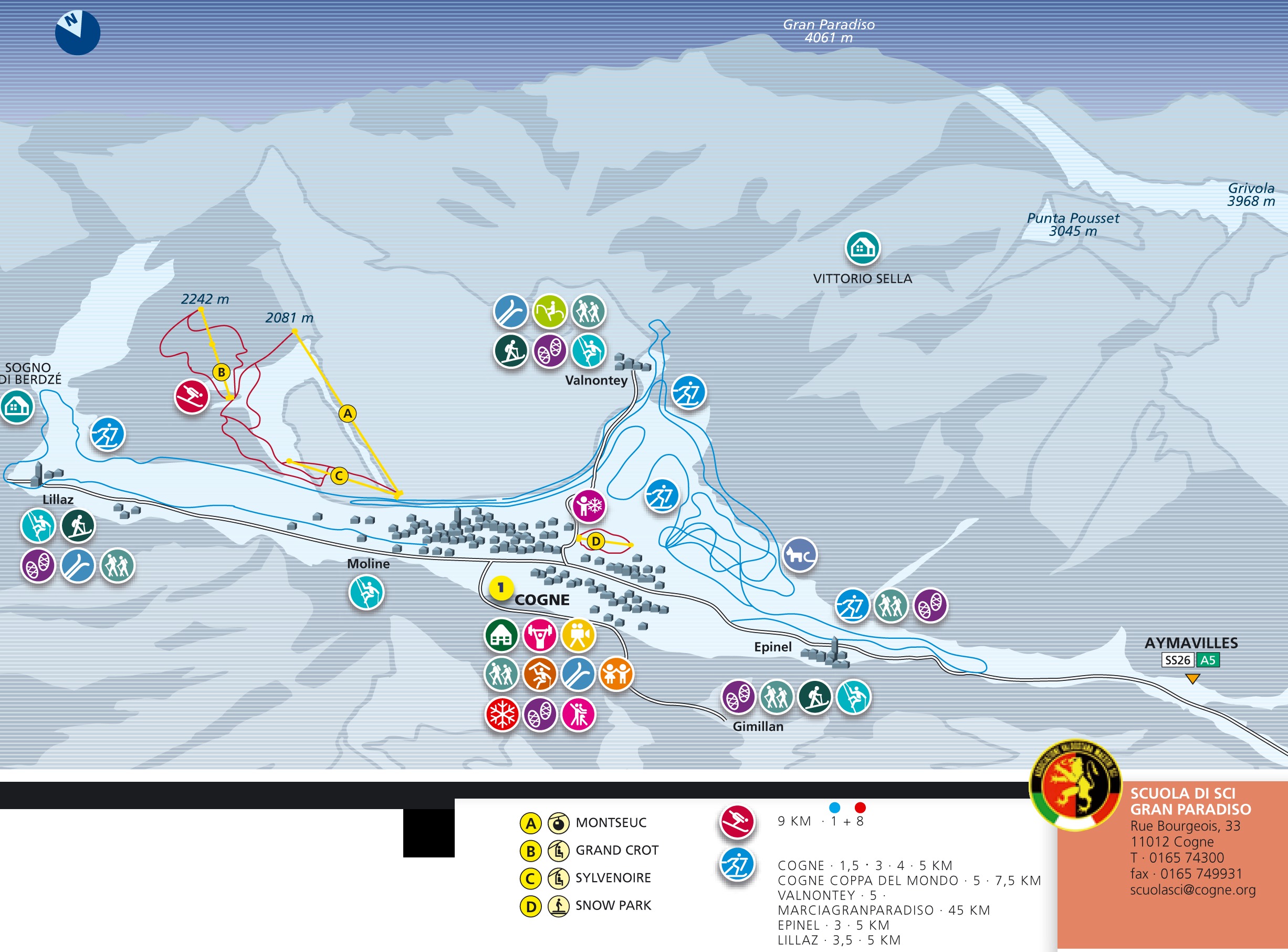 BERGFEX: Carta delle piste Cogne / Gran Paradiso: Sci di fondo Cogne ...