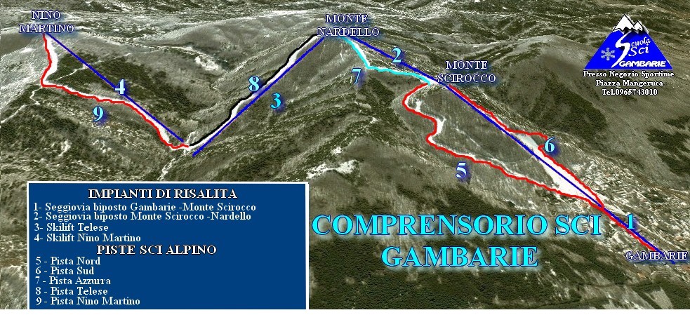 BERGFEX: Mappa delle piste Gambarie d'Aspromonte - Cartina panoramica ...
