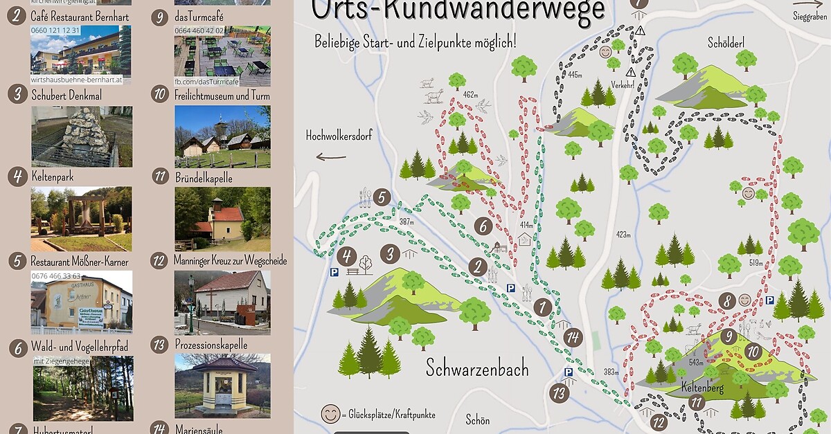 Schwarzenbacher Orts-Rundwanderwege - BERGFEX - Wandelen - Tocht Neder ...