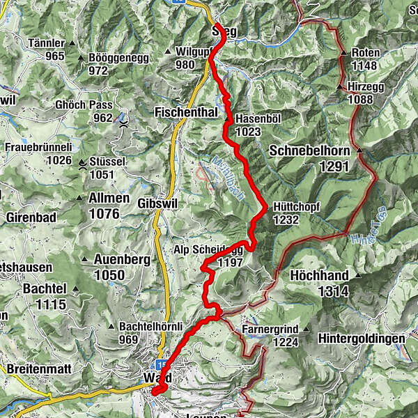 Bahnhof - Hüttchopf - Scheidegg - Wald ZH - BERGFEX - Wanderung - Tour Zürich & Zürich Region