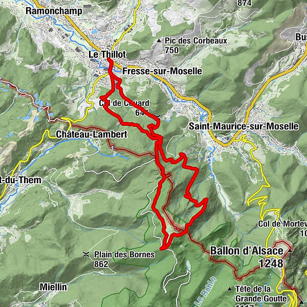 Le Thillot - Col de Couard - La Pranzière - BERGFEX - Wanderung - Tour ...