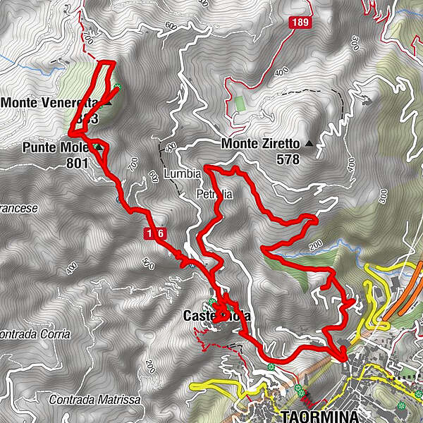 Taormina - Lumbia - Monte Veneretta - Punte Mole - BERGFEX - Wanderung ...