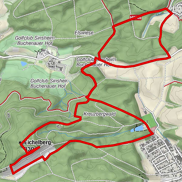 Hilsbach - Eichelberg - Aussichtsplattform - Hammerau - BERGFEX ...