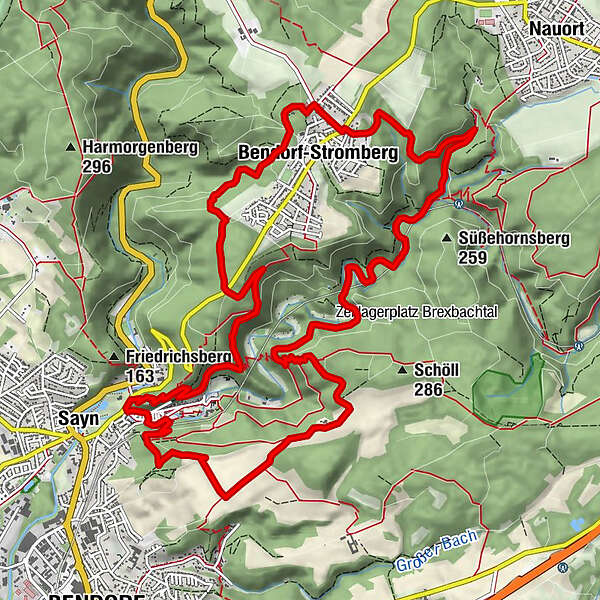 Bendorf - Schloßberg - Bendorf-Stromberg - Waldgaststätte Meisenhof ...