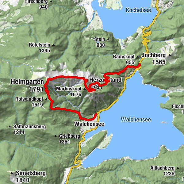 Kesselberg - Herzogstand - Heimgarten - Walchensee - BERGFEX ...