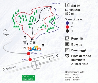 BERGFEX: Mappa delle piste Prato Leventina - Cartina panoramica Prato ...