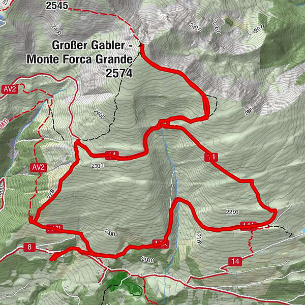 Großer Gabler - BERGFEX - Wanderung - Tour Südtirol