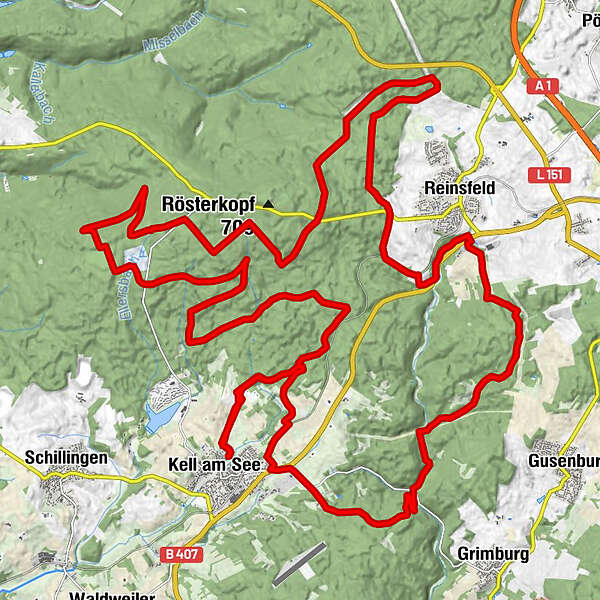 Rund um Kell am See - BERGFEX - Mountainbike - Tour Rheinland-Pfalz