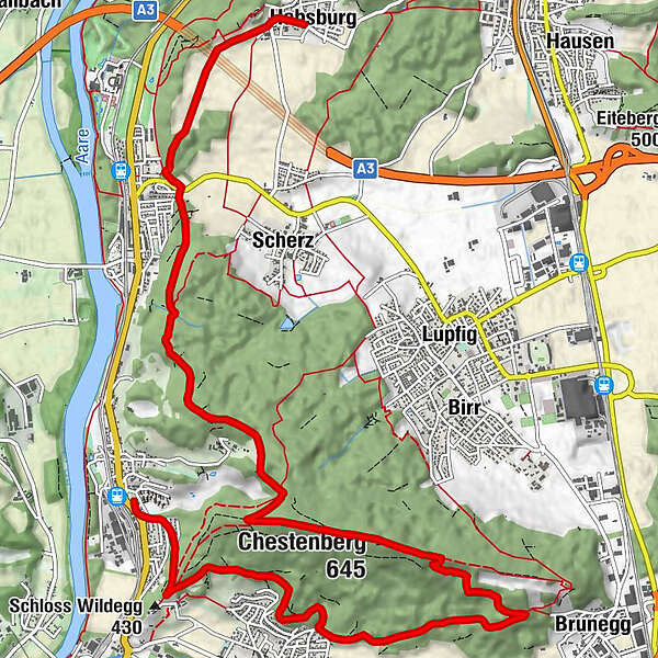 Habsburg - Chestenberg - Schloss Wildegg - Felsgarten - BERGFEX ...